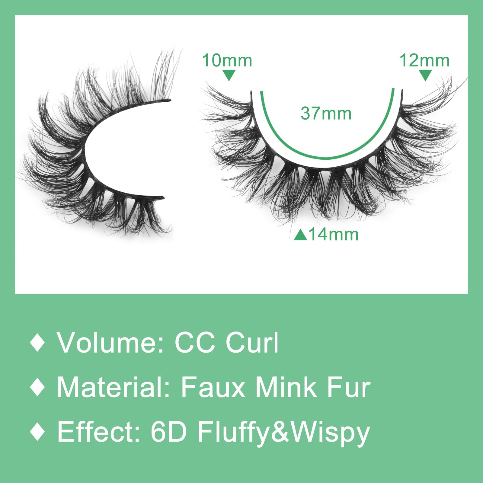 False Eyelashes Natural Look Fluffy Mink Lashes zanlufly Wispy False Eye lashes 14MM Curly Eyelashes 3D Thick Soft Handmade Reusable Fake Eye lashes Pack
