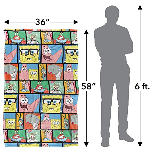 Spongebob Blanket, 36"x58" Spongebob Tile Pattern Silky Touch Super Soft Throw Blanket