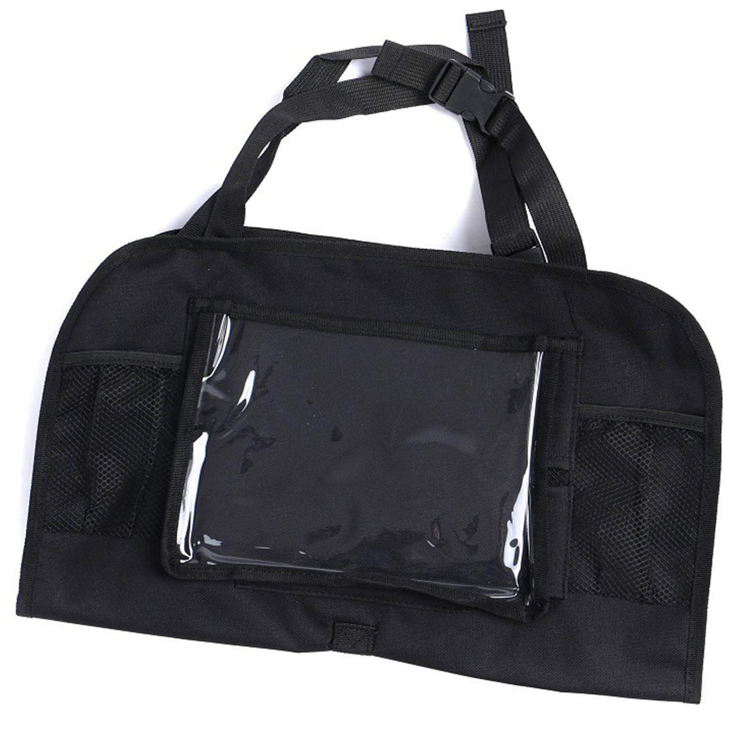 CoreLife Car Organizer Back Seat Travel Storage with Cup Holders & Tablet Pouch Kick Mats