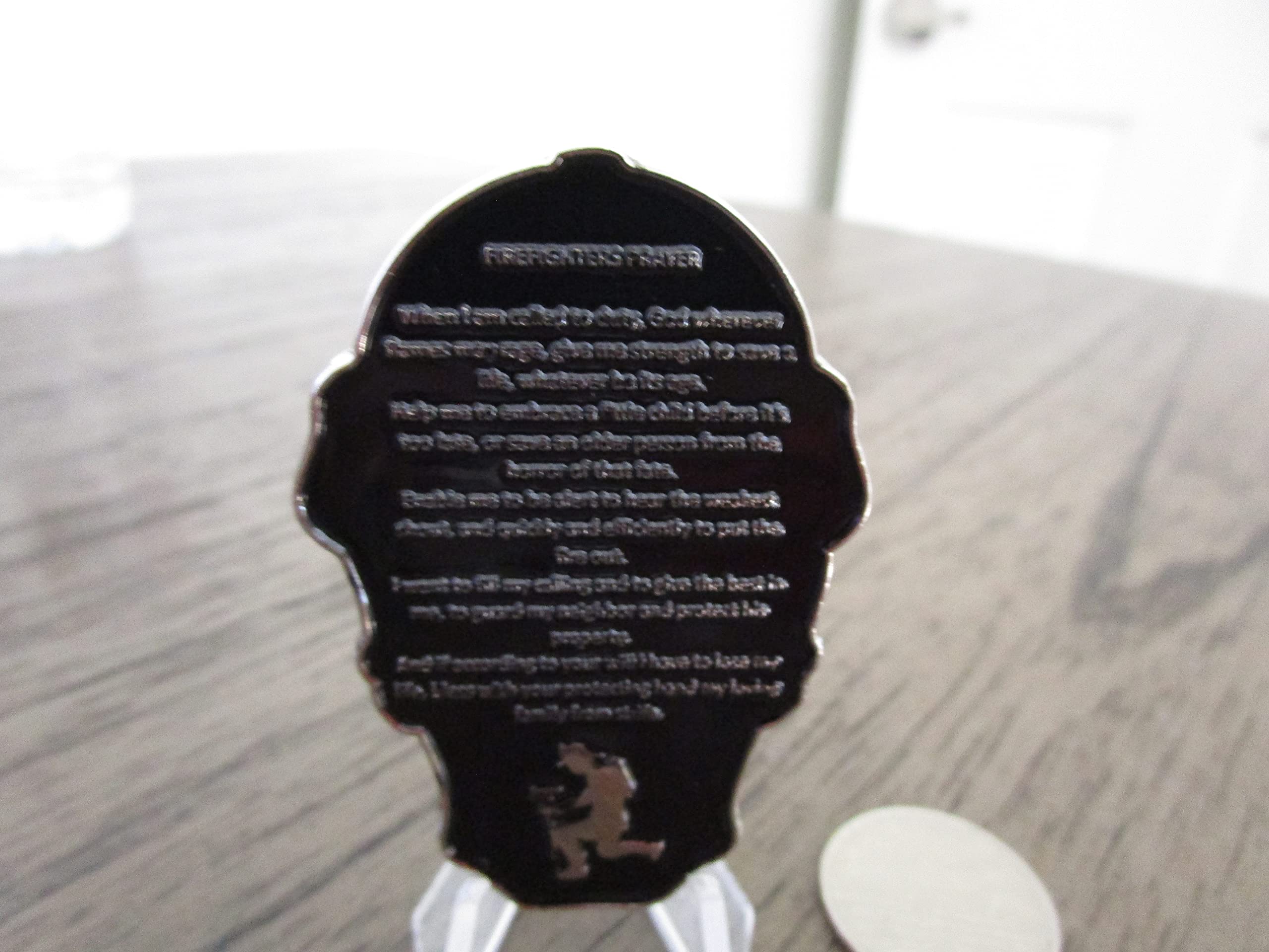 Firefighter First Responder Prayer Skull Challenge Coin