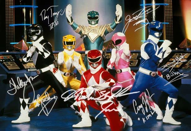 Jason David Frank - "Mighty Morphin Power Rangers" Reprint/Reproduction (RP), Preprint (PP) Signed Autograph Autographed Photo Photograph Print (8x12-inch) Amy Jo Johnson, Austin St. John, Walter Emanuel Jones, David Yost, Thuy Trang (Option #1)