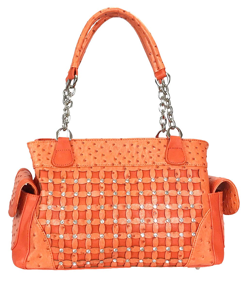 Zzfab Diamond Flower Studded Rhinestone Concealed and Carry Purse