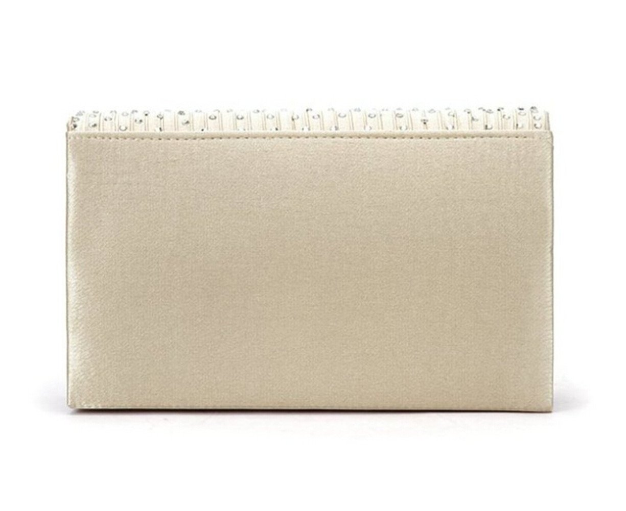 U-Story Women's Rhinestone Satin Frosted Evening Wedding Clutch Bag Handbag Purse (Red)