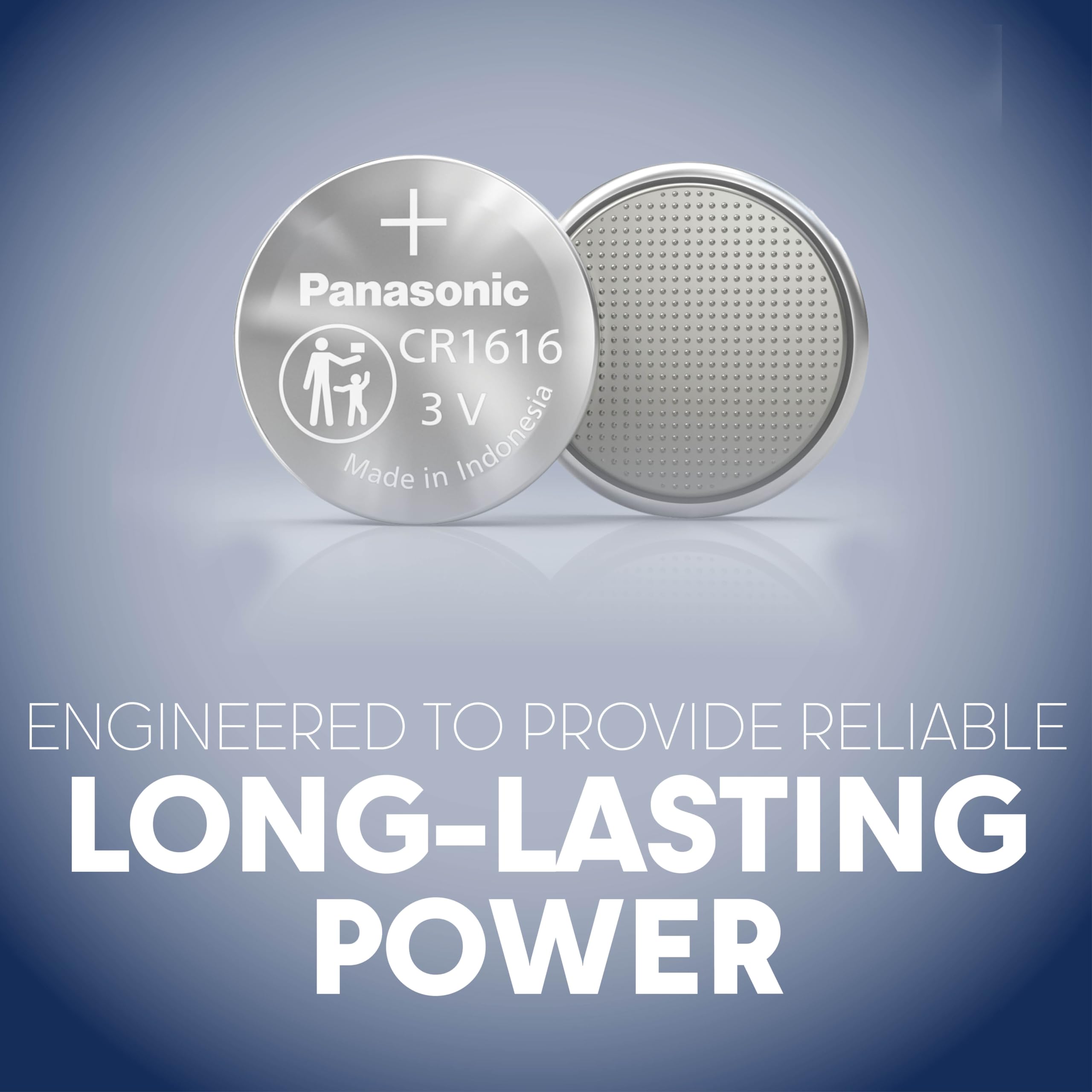 Panasonic CR1616 3.0 Volt Long Lasting Lithium Coin Cell Batteries in Child Resistant, Standards Based Packaging, 4-Battery Pack