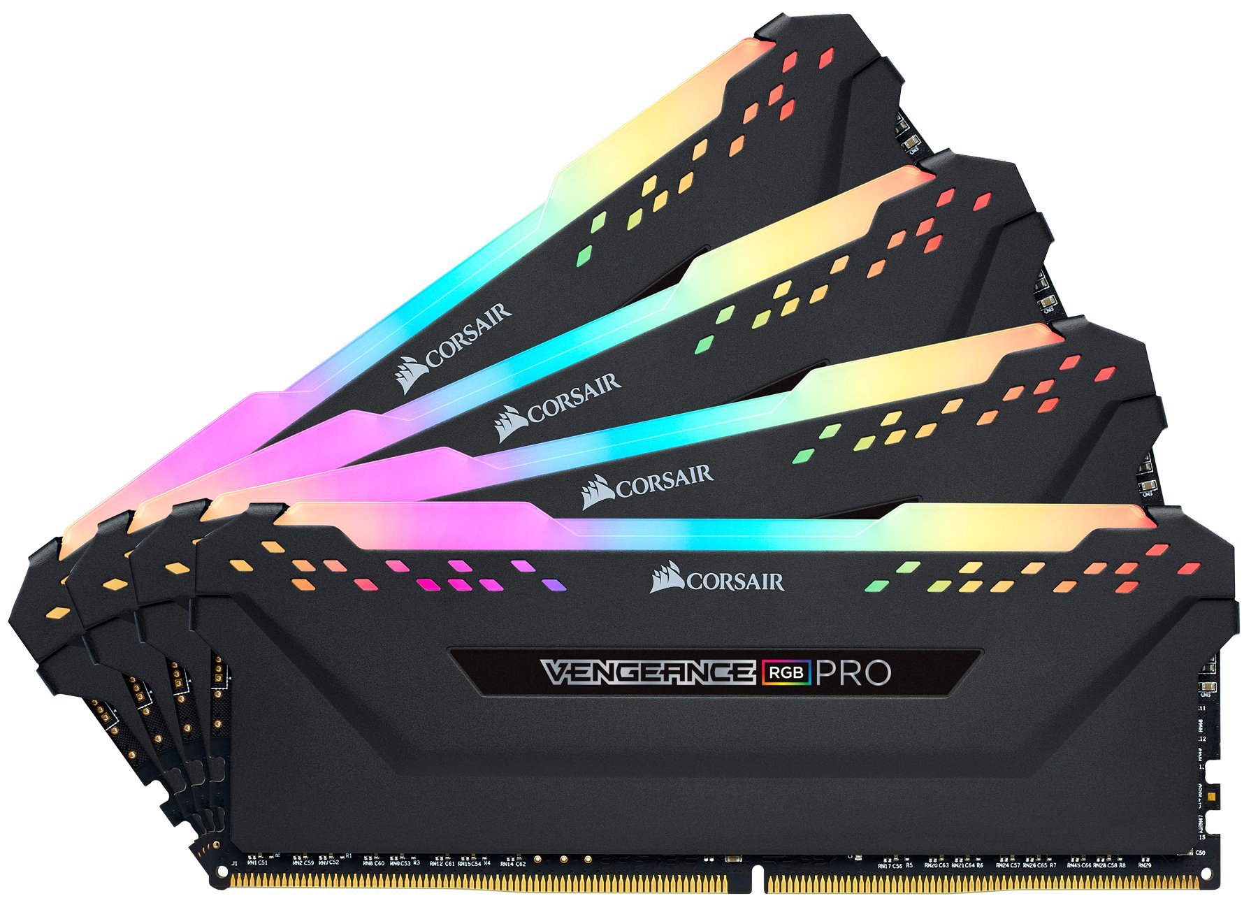 Corsair CMW32GX4M4K4000C19 Vengeance RGB PRO 32GB (4x8GB) DDR4 4000 (PC4-32000) C19 Desktop Memory Black