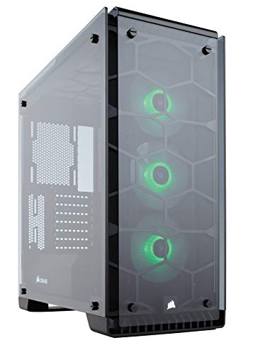 Corsair Crystal 570X RGB Mid-Tower Case, 3 RGB Fans, Tempered Glass - Black