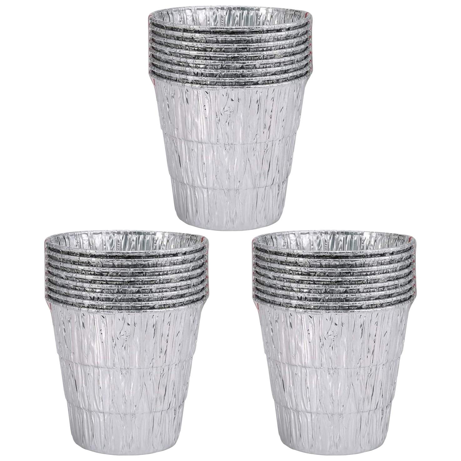 U/B Grease Bucket Liners, Aluminum Disposable Replacement Part for Traeger Green Mountain Oklahoma Joe's Wood Smoker Pellet Grill Drip Tray, 24-Pack Silver