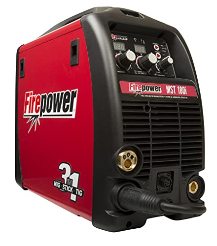 FIREPOWER 1444-0871 MST 180i 3-in-1 MiG, Stick and Tig Welding System, 180 Amp Max Output, 1/4" Max Plate Thickness, 50/60 Hertz, 9,000 Watt Generator, 208/230 VAC