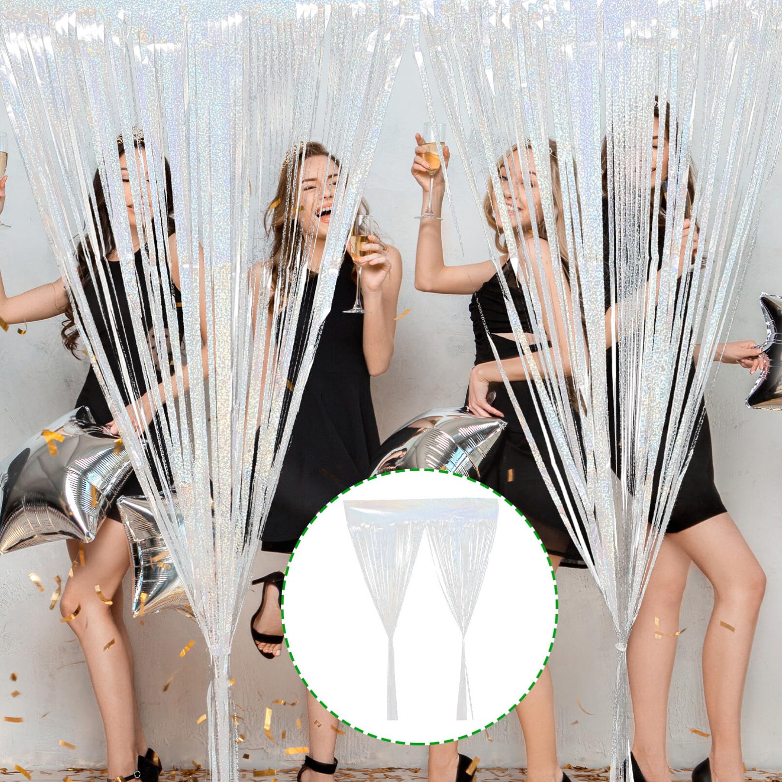 Didiseaon 2pcs Decor Party Backdrop Party Supplies Fringe Garland Fringe Backdrop Birthday Backdrop Party Layout Props Curtain Child Plastic Streamer