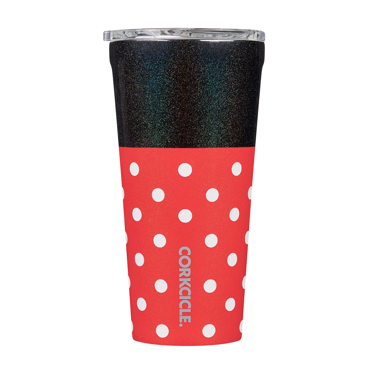 Corkcicle Disney Minnie Travel Tumbler, Insulated Water Bottle with Lid, Spill Proof for Wine, Coffee, Tea, and Hot Cocoa,Polka Dot Red, 16 oz