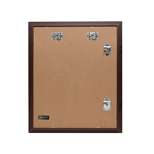 FrameWorks 10โ x 12.5โ Mahogany Wooden Kid Art Frame with Gallery Style Edges, Tempered Glass, and Elastic Straps 2-Pack