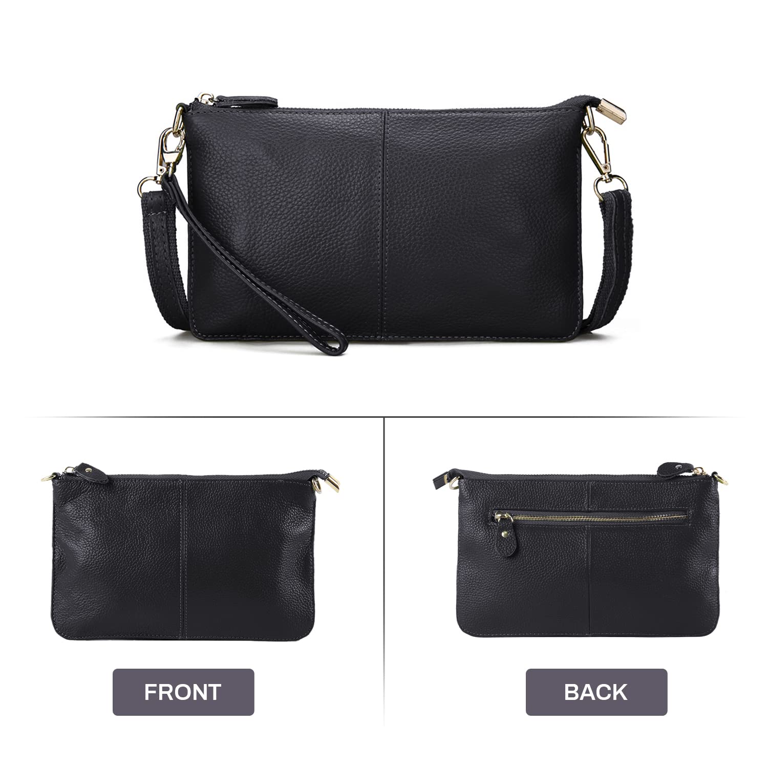 FUKZTE Crossbody Bags for Women Clutch Wallet Purses Small Envelope Crossbody Bags,black