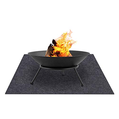 Fire Pit Mat—Stove fire mat,Retardant | Heat Resistant,Ember Mat and Grill mat,Absorbent Material, Protect Your Deck, Terrace, Lawn or Campground from Embers,Waterproof Backing,Washable (36"×36")