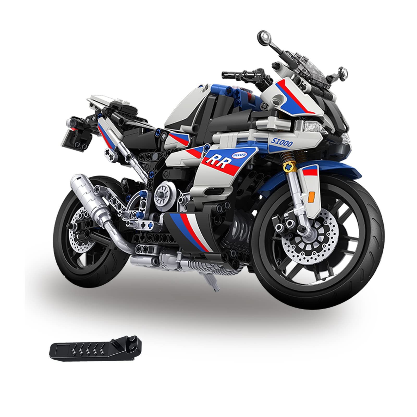 WINNER SPACE 1/6 Racing Motorcycle Toy Building Blocks Kit,Stem Bricks Sets,Toys for Boys & Adults,Build A Model Motorcycle,Suspension (819 Pieces)