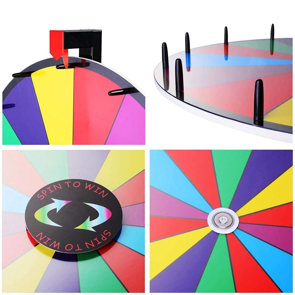 WinSpin 19"x30" Prize Drop Board Game and 24" Tabletop Spinning Prize Wheel Bundle
