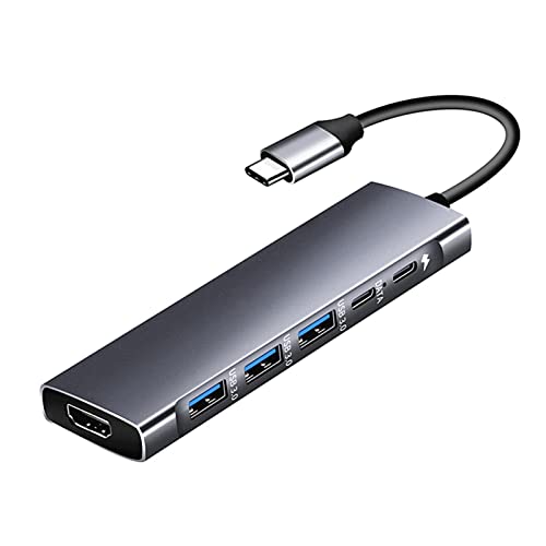 Expansion Dock PD Charging HD-Compatible Type-C to HDMI-Compatible 4K USB3.0 9 in 1 HUB Adapter Computer Accessories Grey