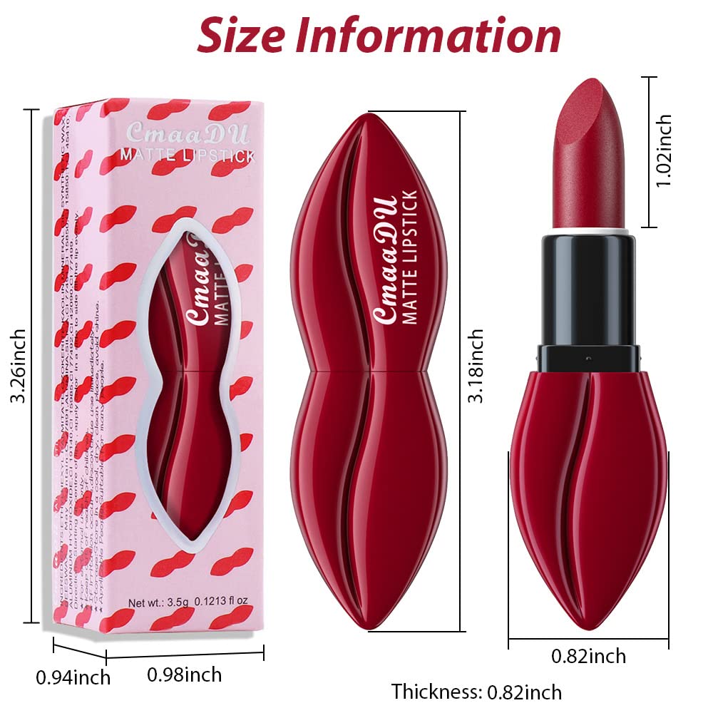 evpct 3Pcs Dark Deep Ruby Light Bright Red Matte Velvet Lipstick Set Long Lasting Smudge Proof Lip Stick Packs Matte Lipstick Lip Stain Makeup Set for Women labiales matte larga duracion 24 01#02#10#