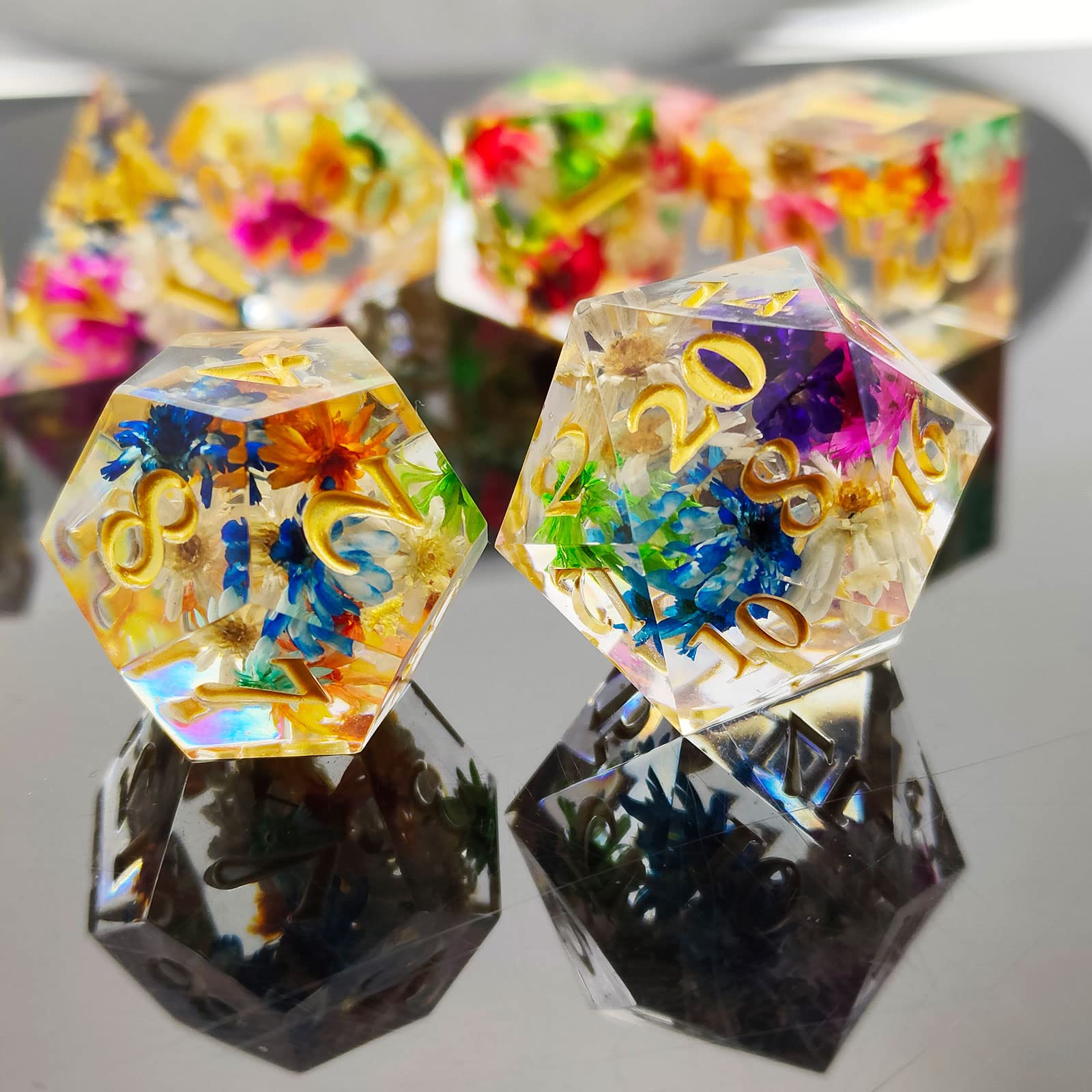 DND Dice Set D&D RPG dice Sets Dungeons and Dragons Polyhedral Resin Dice Bags Sharp Edge Dice Roleplaying Games MTG dice 7 Accessories D4 D6 D8 D10 D12 D20(Suit)