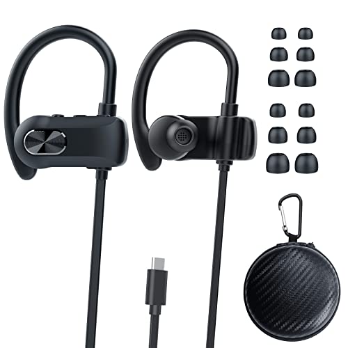 LOETRUY USB C Headphone,Type C Earphone for Samsung, Wired Earbuds with Microphone Earhook, Wired Headphones for Galaxy S22 S21 S20 Ultra Plus Note20, iPad Pro Air 4 Mini 6, OnePlus 9