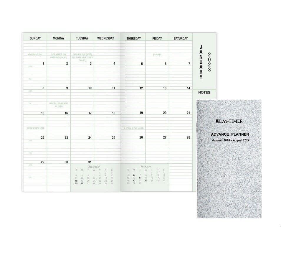 Day-Timer 2023 20-Month Advance Planner Refill, Pocket Size, 3 1/2" x 6 1/2"