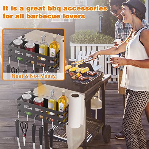 Griddle Caddy for Blackstone 28/36/22/17 inch, Universal BBQ Grill Caddy for Outdoor Grill with Paper Towel Holder & 9" Tong, for Blackstone Griddle Accessories Tool Holder Caddy