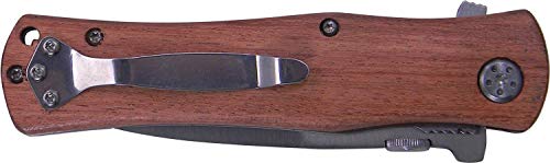 First My Brother Forever My Friend Stainless Steel Folding Pocket Knife with Clip, Wood