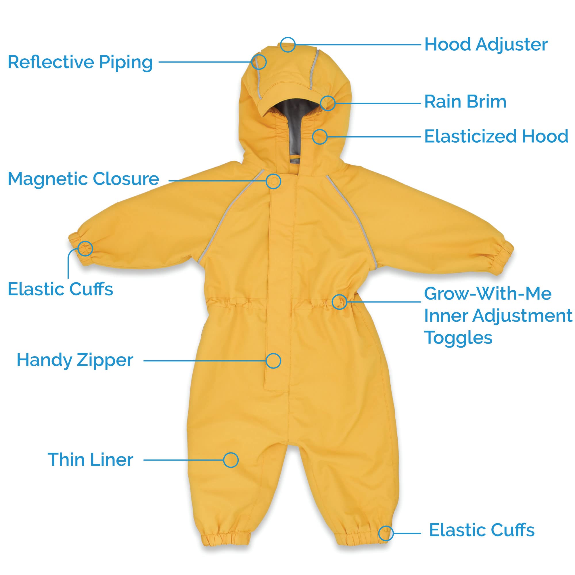 JAN & JUL Toddler Rain Suit for Baby Girls with Waterproof Shell (Puddle-Dry: Watermelon Pink, Size: 2 Years)