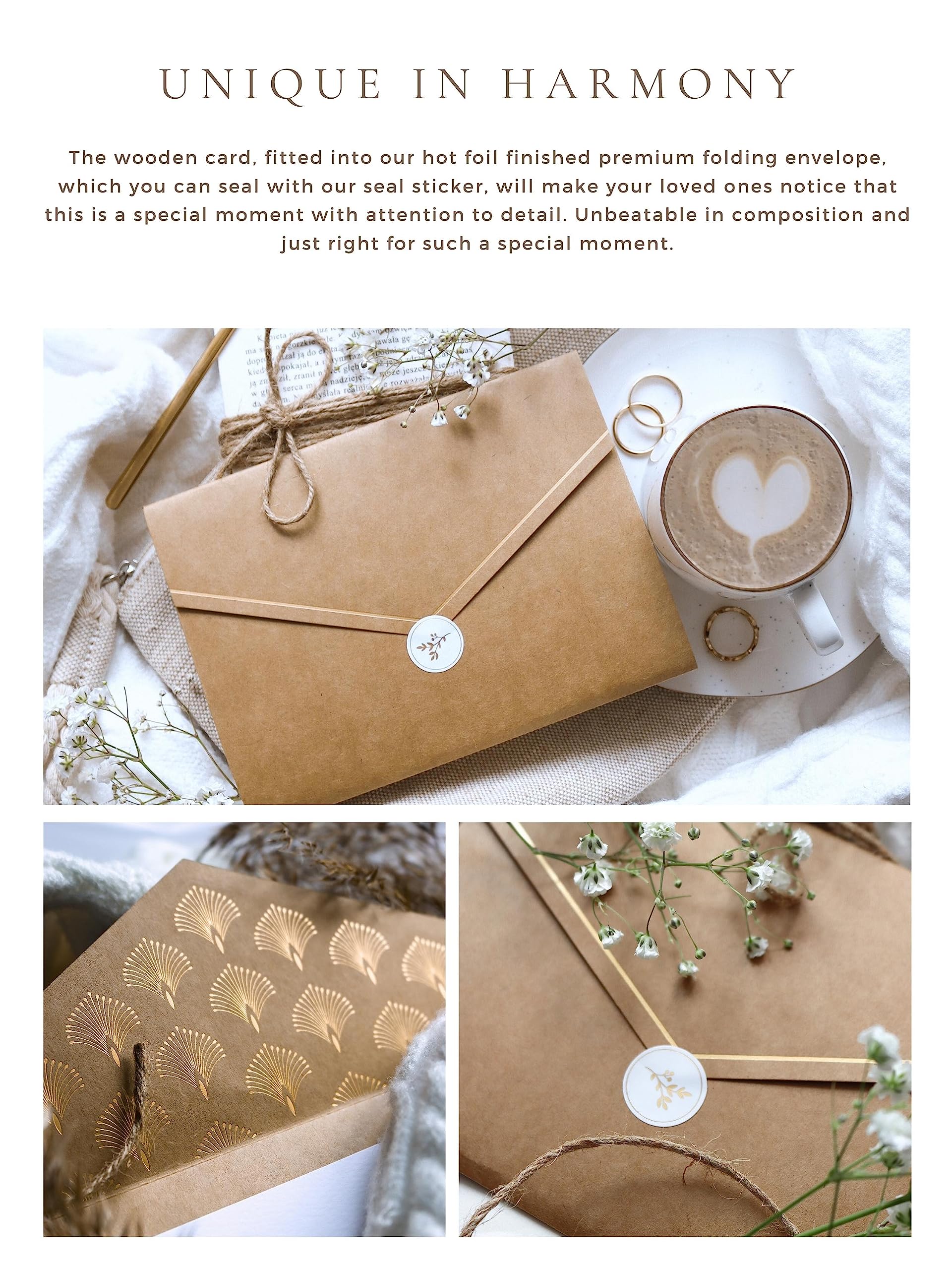 Jolicoon Will you be my bridesmaid wooden card with flip envelope and seal sticker - Bridesmaid proposal card