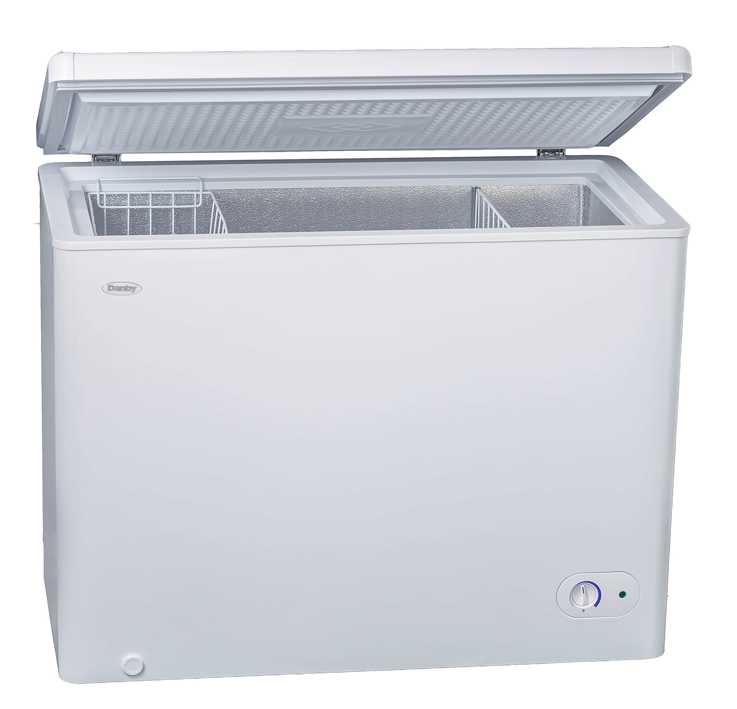 Danby DCF072A3WDB-6 7.2 Cu.Ft. Garage Ready Chest Freezer with Basket and Front-Mount Thermostat, in White
