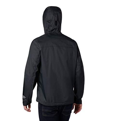 Columbia Men's EvaPOURation Rain Jacket, Waterproof and Breathable-, Black, Small
