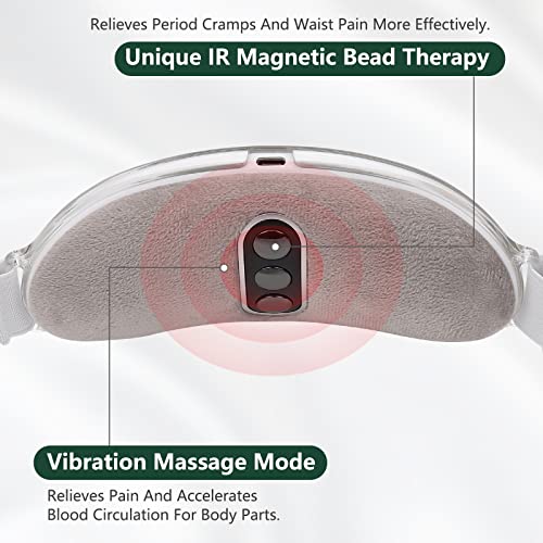 Portable Cordless Heating Pad,Heating Pad 5s Fast Heating,Heating Pads for Cramps with 3 Heat Levels and 3 Massage Modes,Menstrual Heating Pad for Women and Girl (Large-White)
