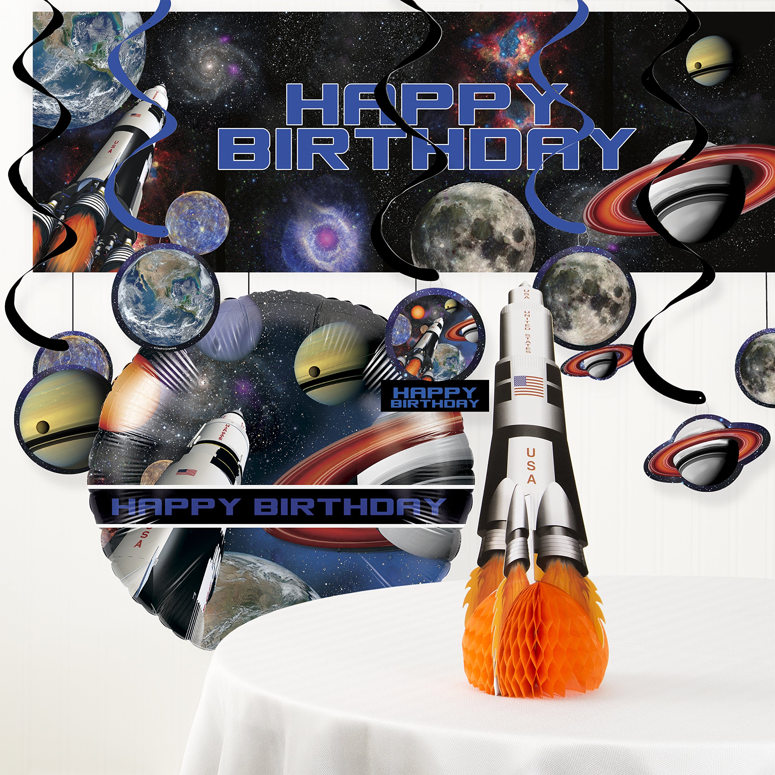 Creative Converting Space Blast Birthday Party Decorations Kit