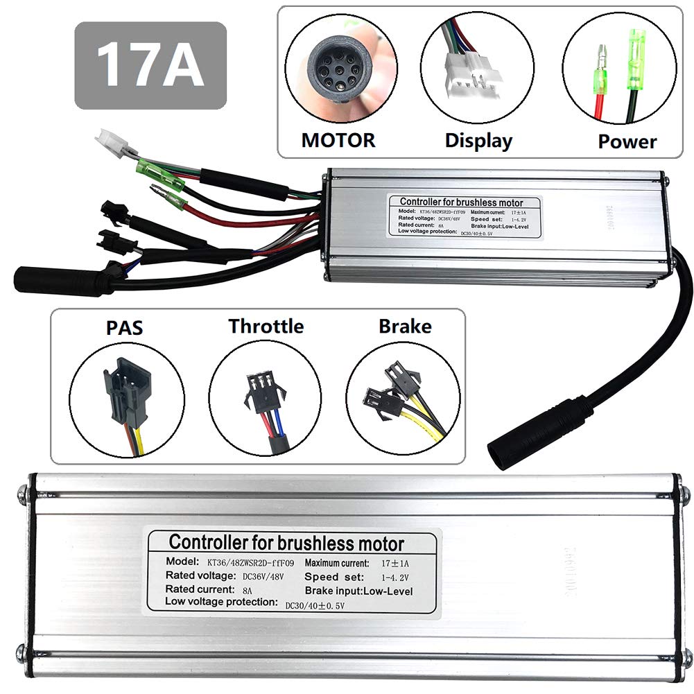 Shanrya Electric Bicycle Controller, Oractical Double‑Drive Controller, for E-Bike Bike Parts Bicycle 17A