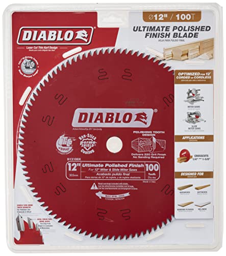 Freud D12100X 100 Tooth Diablo Ultra Fine Circular Saw Blade for Wood and Wood Composites, 12-Inch