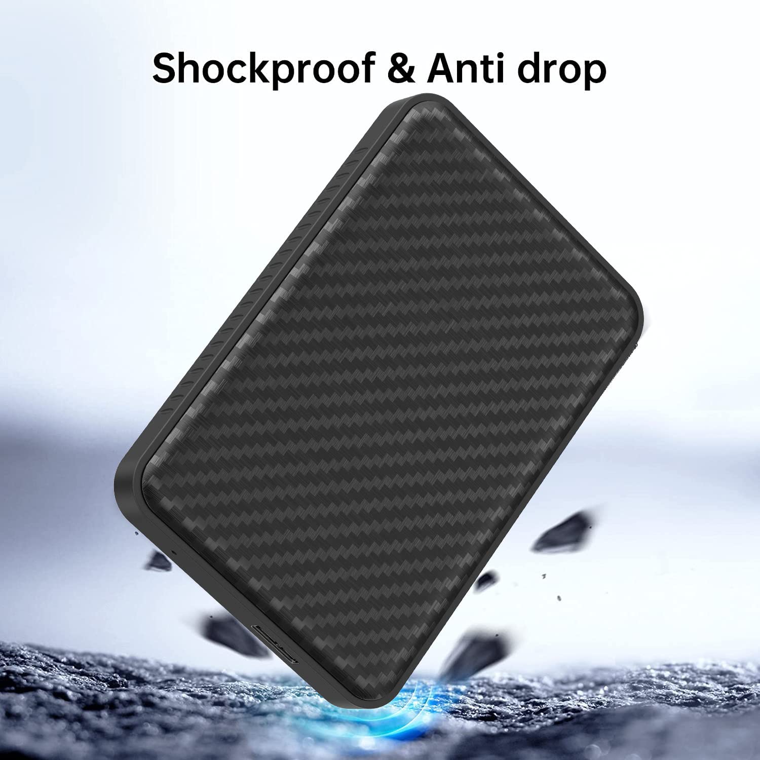 External Hard Drive HDD Storage - 500GB Ultra Slim Portable Hard Drive USB3.0 Compatible for PC, Mac, Laptop, Chromebook, PS4, Xbox one-Black/Grey(Twill)