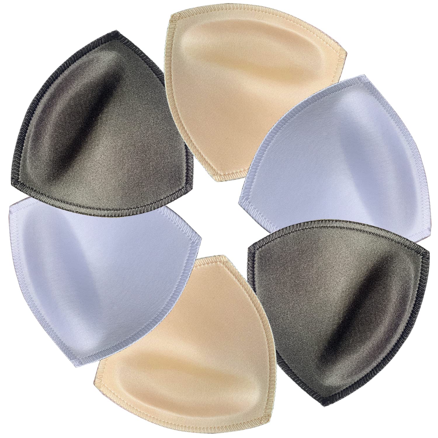 DAYKIT 3 Pairs Removeable Push Up Triangle Bra Pads Inserts for Bikinis Tops Sports Bra Swimsuit for A B C Cups