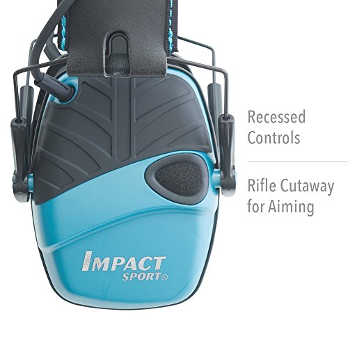 Howard Leight by Honeywell Impact Sport Sound Amplification Electronic Shooting Earmuff, Teal