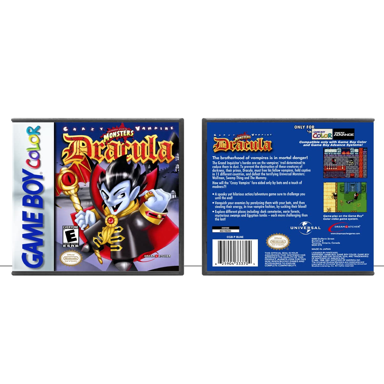 Dracula: Crazy Vampire | (GBC) Game Boy Color - Game Case Only - No Game