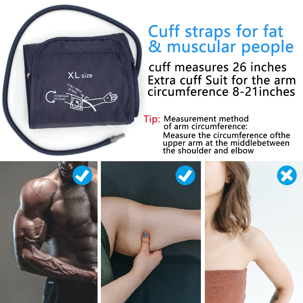 Extra Large Blood Pressure Generic Replacement Cuff,Extra Large Cuff Applicable for 8.6"-20.5" Inches (22-52cm) Big Arm Home Use,only Cuff,BP Machine Not Included