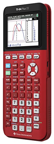 Texas Instruments TI-84 Plus CE Radical Red Graphing Calculator (Renewed)