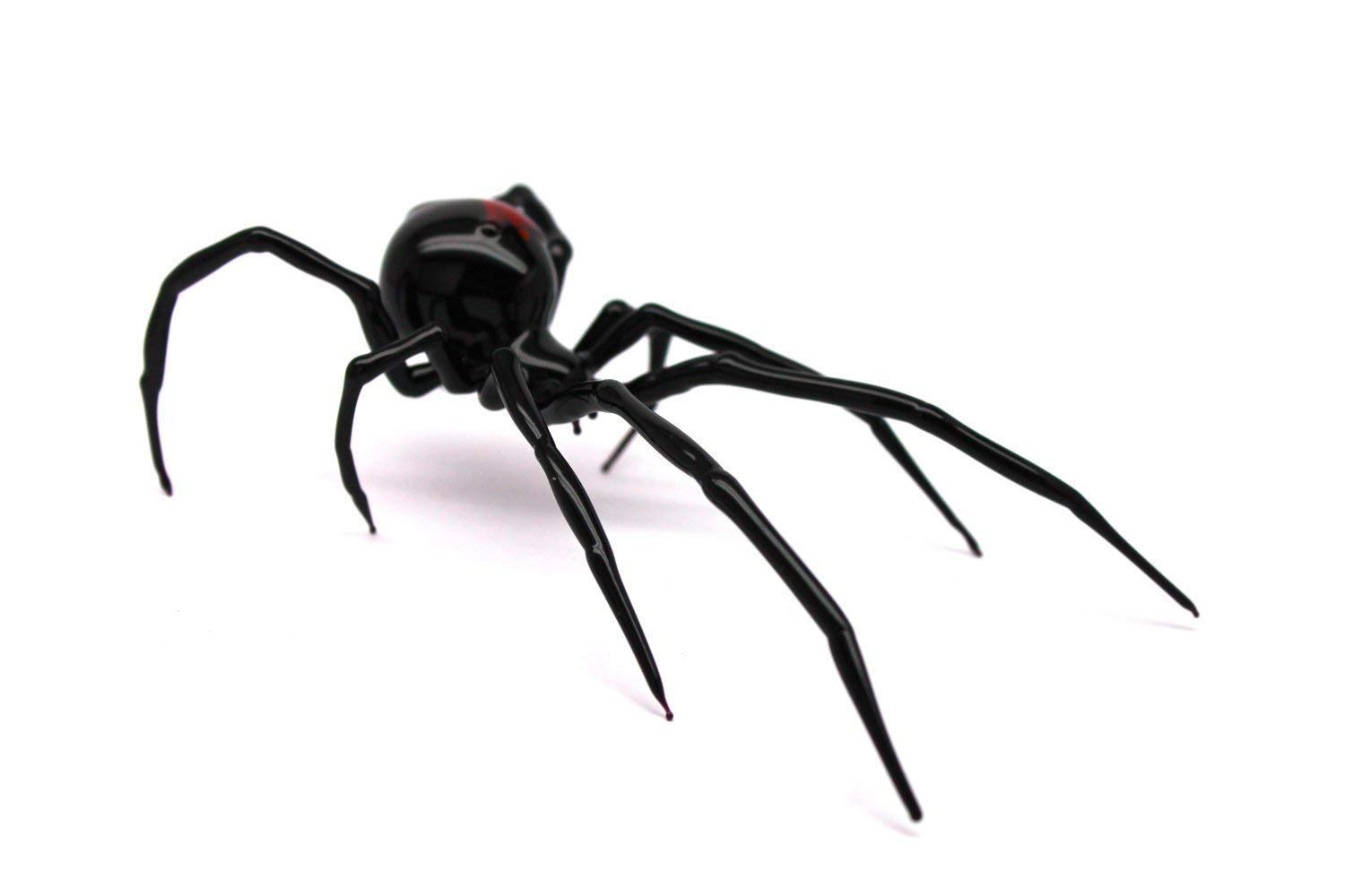 Glass black Widow Figurine Blown Glass Spider hand blown glasses BLACK WIDOW