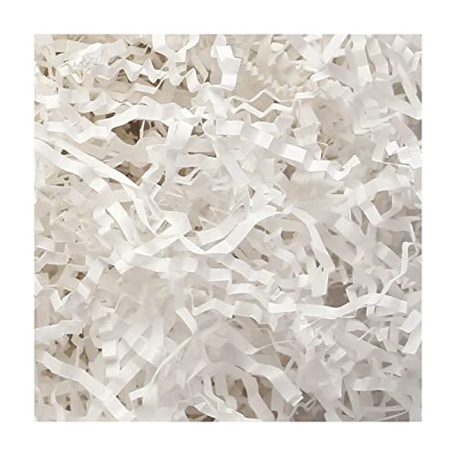 PACKHOME 0.5 LB Crinkle Cut Paper Shred Filler, White Shredded Paper for Gift Baskets, Crinkle Paper for Gift Wrapping