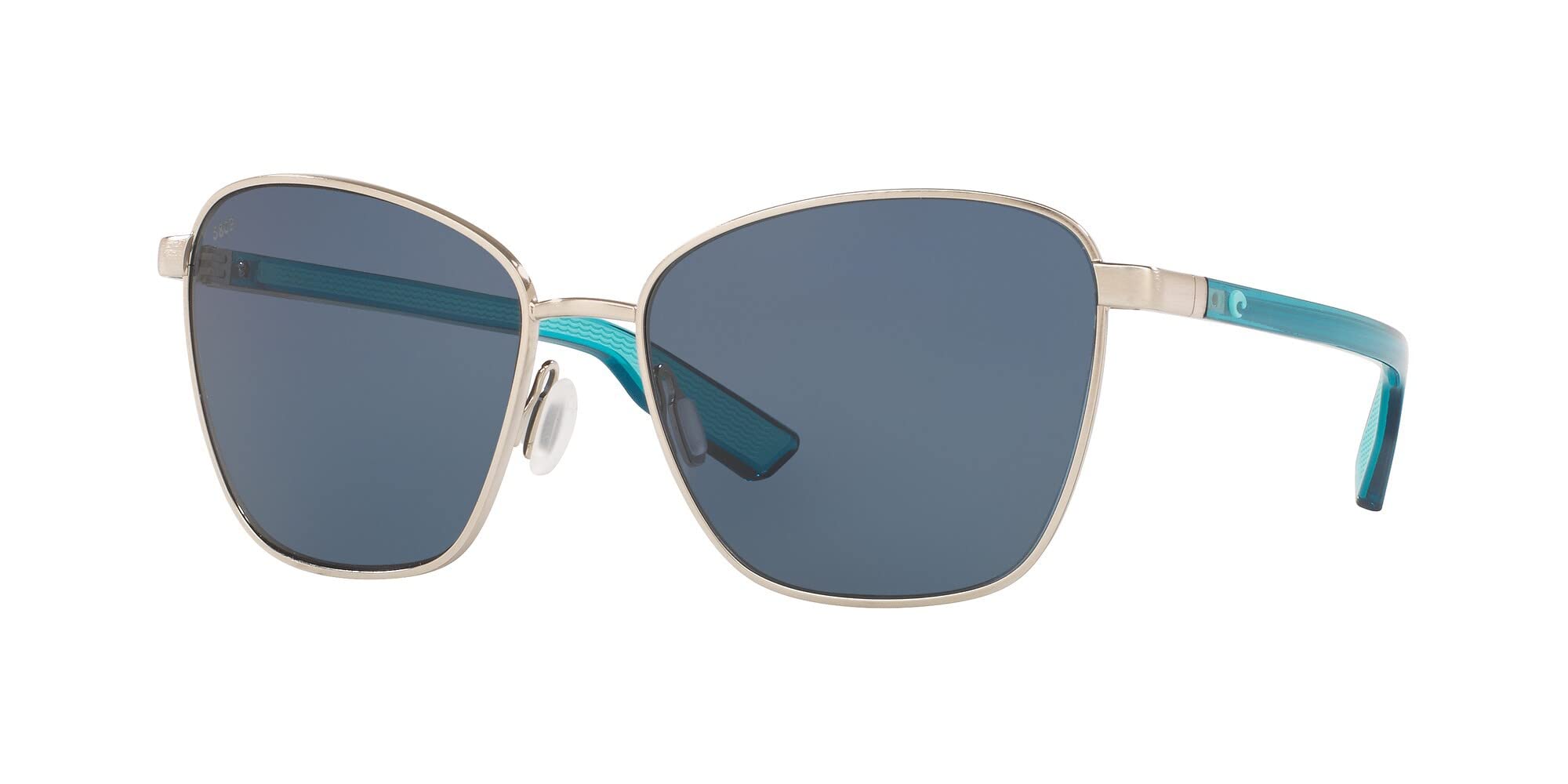 Costa Del Mar Woman Sunglasses Brushed Silver Frame, Gray Lenses, 58MM