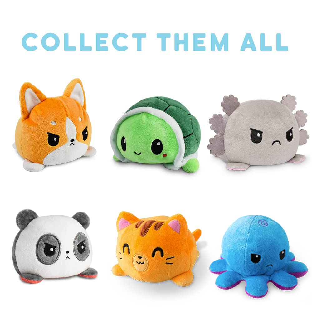 TeeTurtle - The Original Reversible Bat Plushie - Black + White Sparkle - Cute Sensory Fidget Stuffed Animals That Show Your Mood - Perfect for Halloween! 3.5 inch