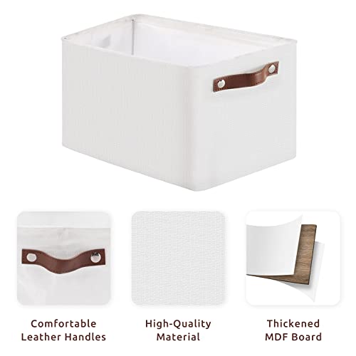 Large Storage Bins for Organizing Closet Shelf, 15 inch Collapsible Linen Storage Basket with Handles for Clothing, Dog Toy, Towel - Beige, 4 Pack