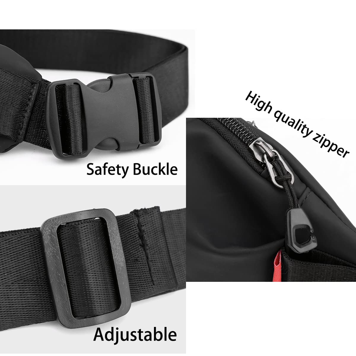 DAZZLESUN Men Waterproof Sling Bag Travel Waist Bag Woman Lightweight Black Crossbody Shoulder Backpack for Biking Hiking Work