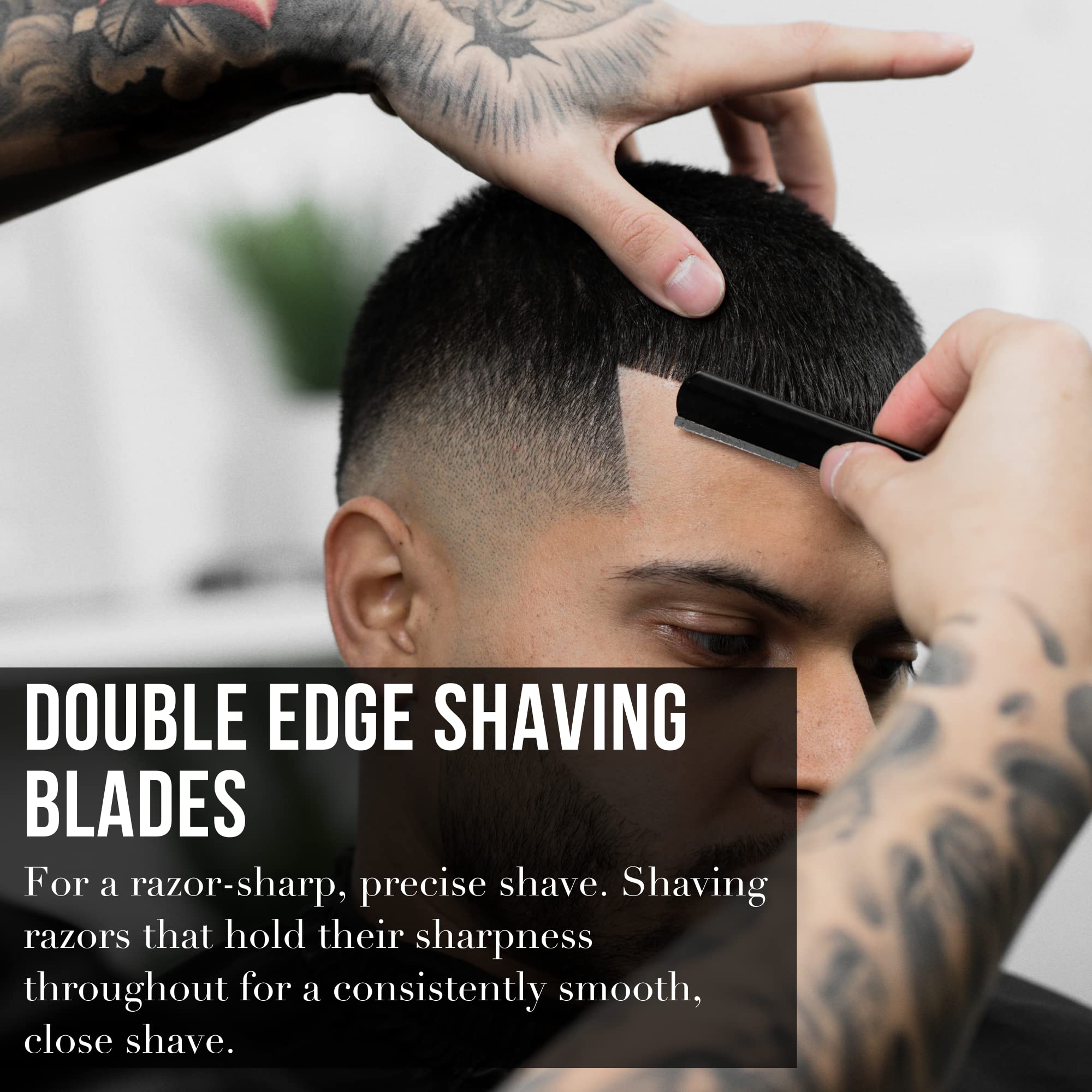 Faded Culture Double Edge Razor Blades for Men - Razor Blade Refills for Straight Edge Razors - Micro Grinded Stainless Steel, Platinum Coated, Individually Wrapped - 100 Double Edge Shaving Blades