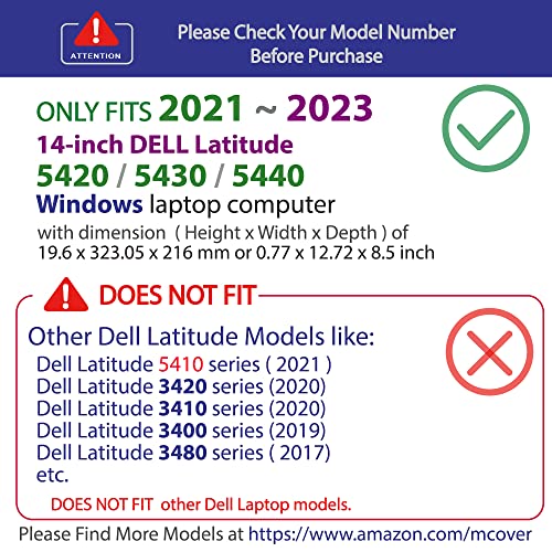 mCover Case Compatible ONLY for 2021~2023 14" Dell Latitude 5420 5430 5440 Windows Notebook Computer (NOT Fitting Any Other Dell Models) - Purple