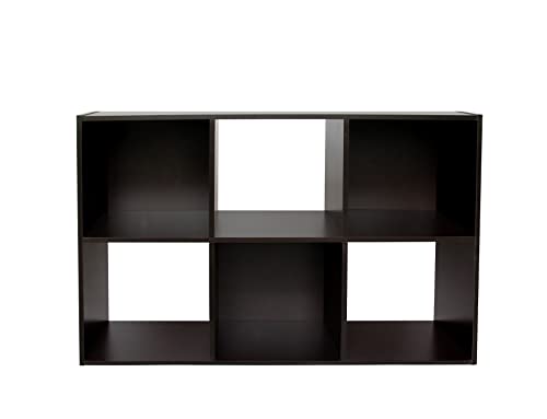 PACHIRA E-Commerce US 6 Cube Storage Bookcase, Unit Shelf, Closet Cabinet, Bookshelf Organizer Rack in Living Room, Bedroom, Study, Dark Brown