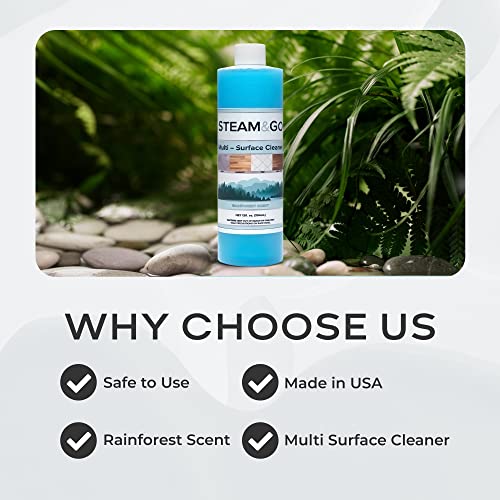 Steam & Go Floor Cleaners for Tile and Wood Floors, All Purpose Cleaner Mopping Solution, Use As Floor Cleaner, Wall Cleaner, and Tile Cleaner, Household Cleaning Supplies, Rainforest Scent, 12oz